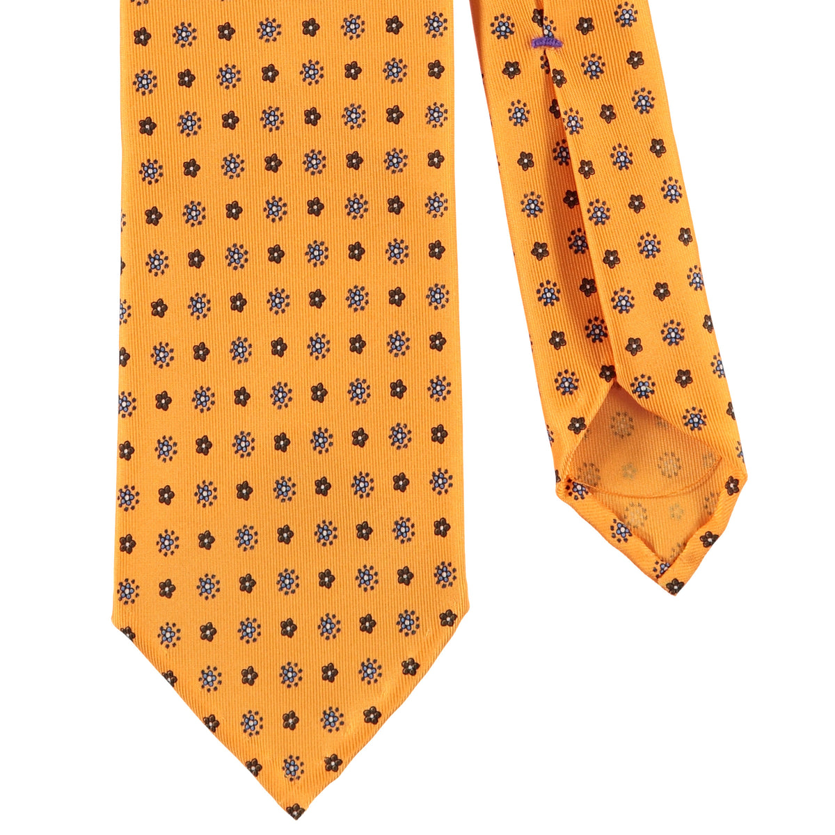 Light Orange + Blue Floral Motif Tie – JMueser